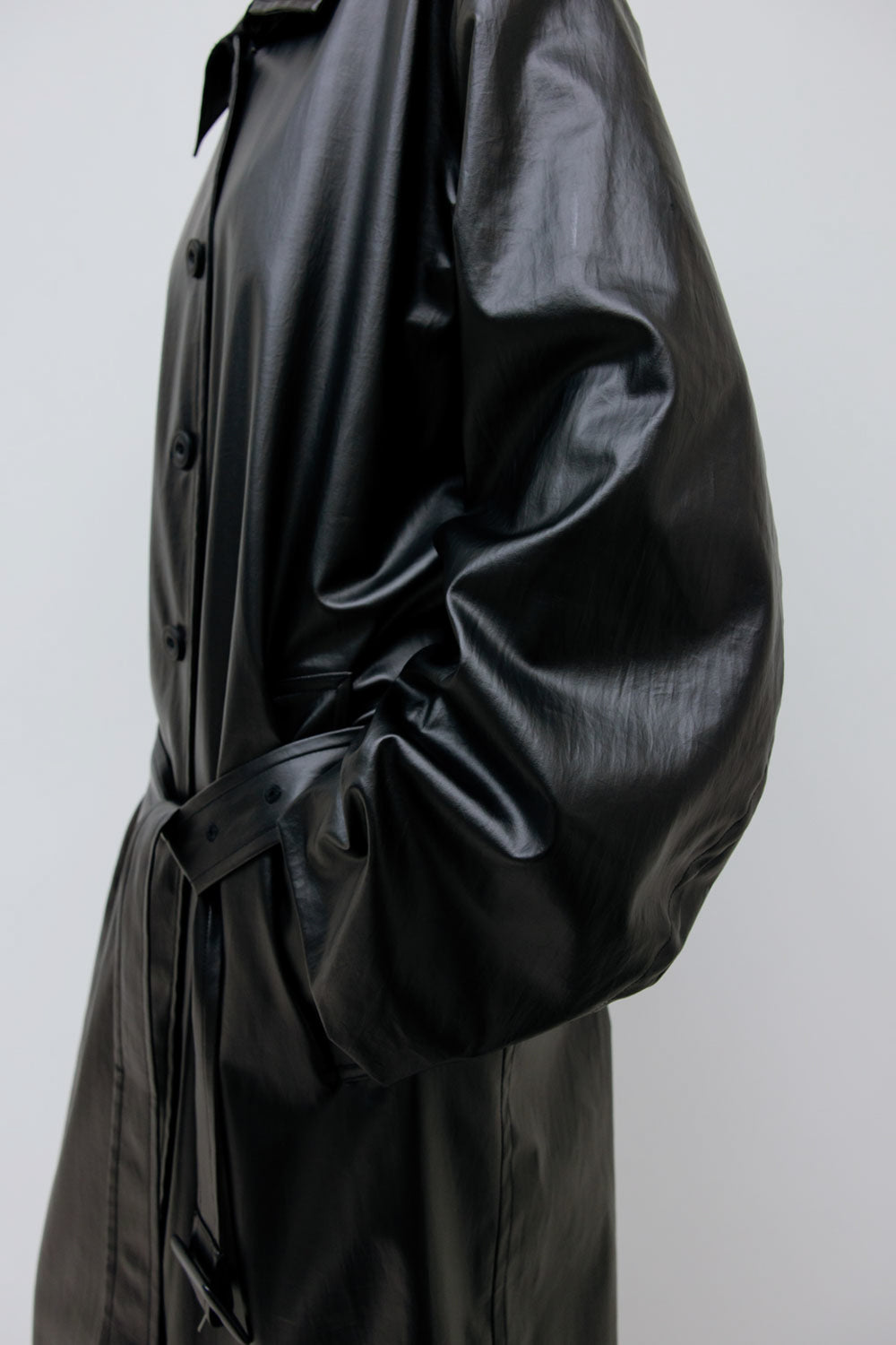 【Studio Doe】Faux Leather Lightweight Trench Coat(DN-259OTC10)